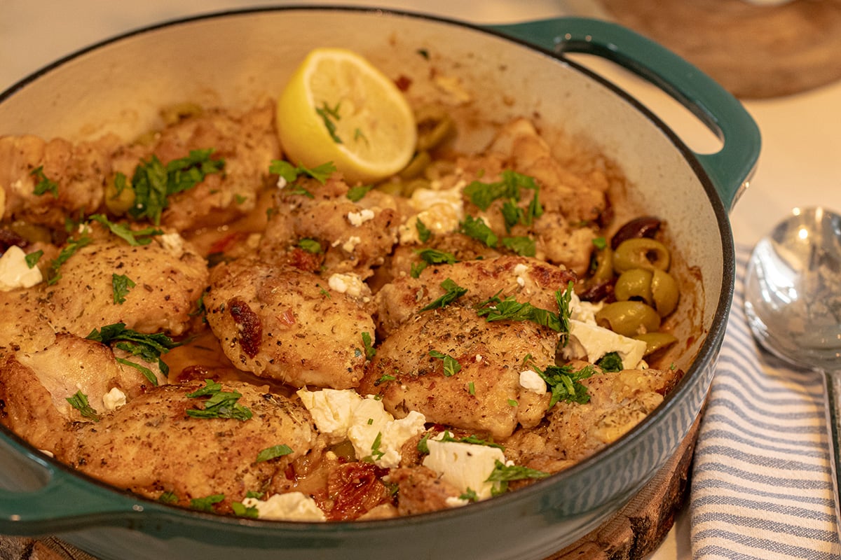 Mediterranean Chicken & Olives Skillet - Dimitras Dishes