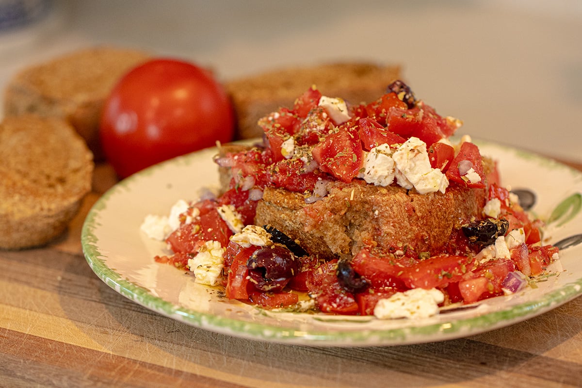 Cretan Dakos Salad - Dimitras Dishes
