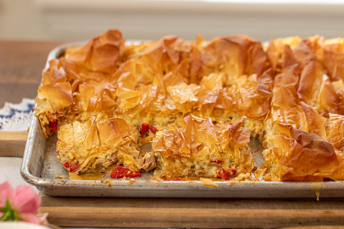 Kotopita: Greek Chicken & Cheese Pie in Phyllo - Dimitras Dishes