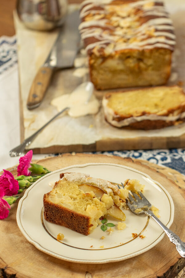 Pear & Cardamom Loaf Cake - Dimitras Dishes