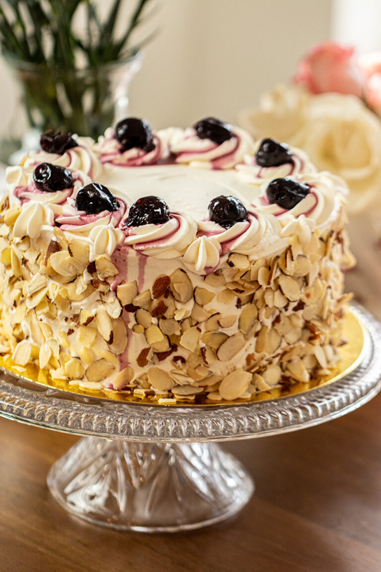 Greek Almond Cream Cake: Tourta Nougatina - Dimitras Dishes