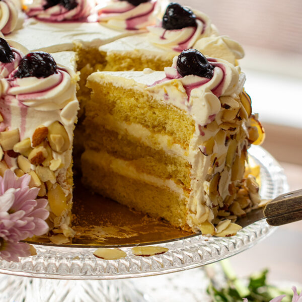 Greek Almond Cream Cake: Tourta Nougatina - Dimitras Dishes