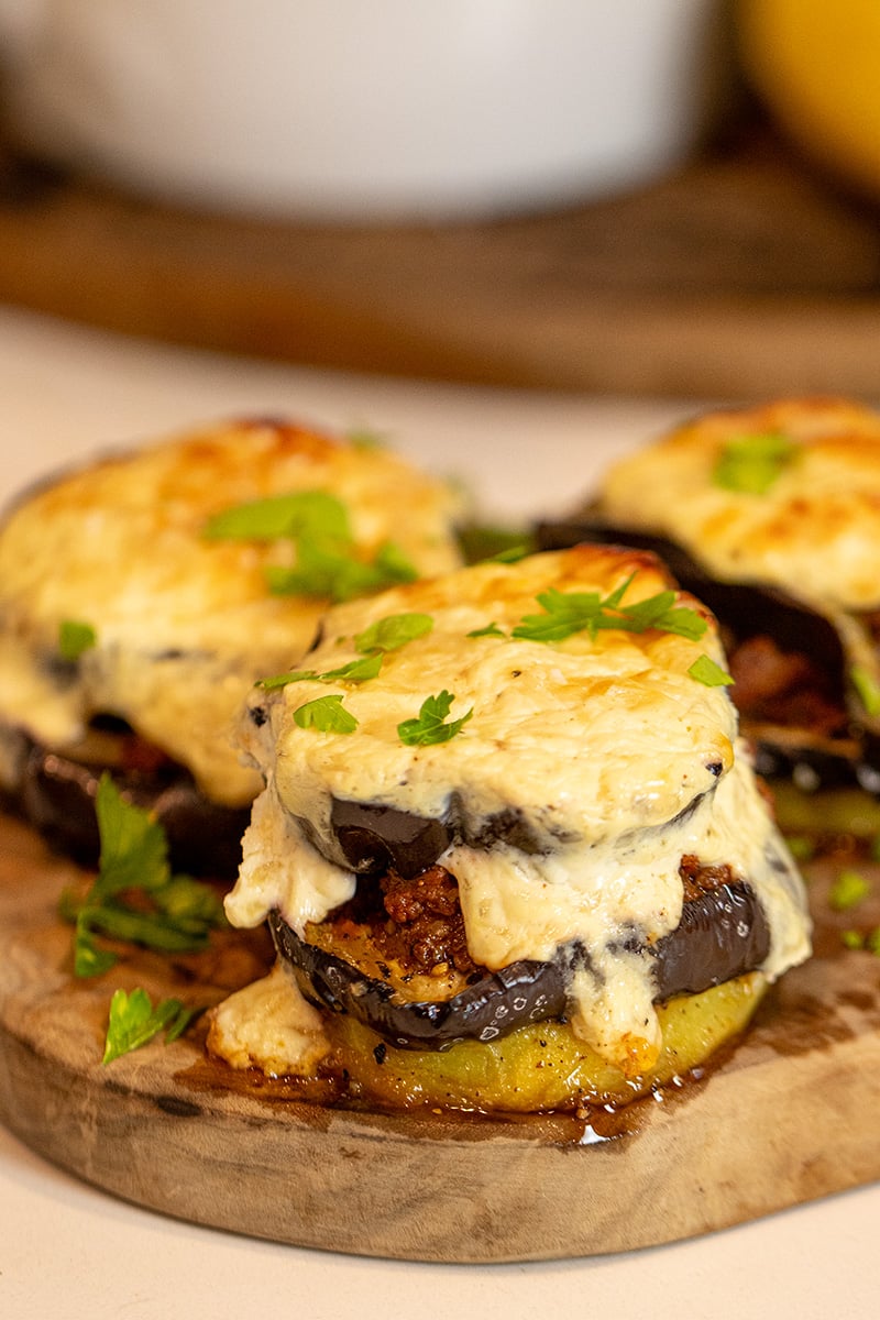 Moussaka Stacks: Individual Greek Moussaka Layers - Dimitras Dishes