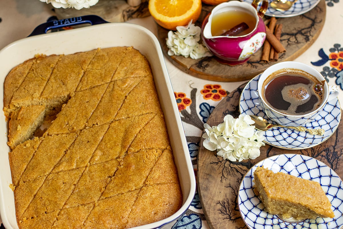 Pumpkin Spice Ravani (Semolina Cake) - Dimitras Dishes