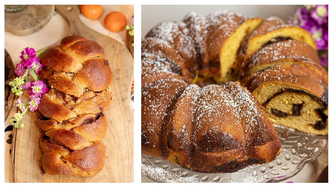 Autumn Tsoureki: Pumpkin Spice & Pear Spice Braids - Dimitras Dishes