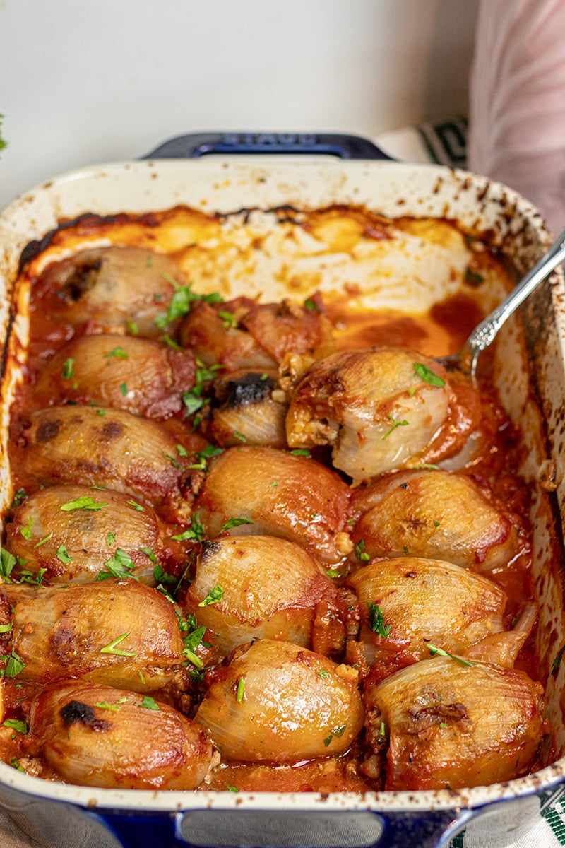 Greek Stuffed Onions: Salantourmasi - Dimitras Dishes