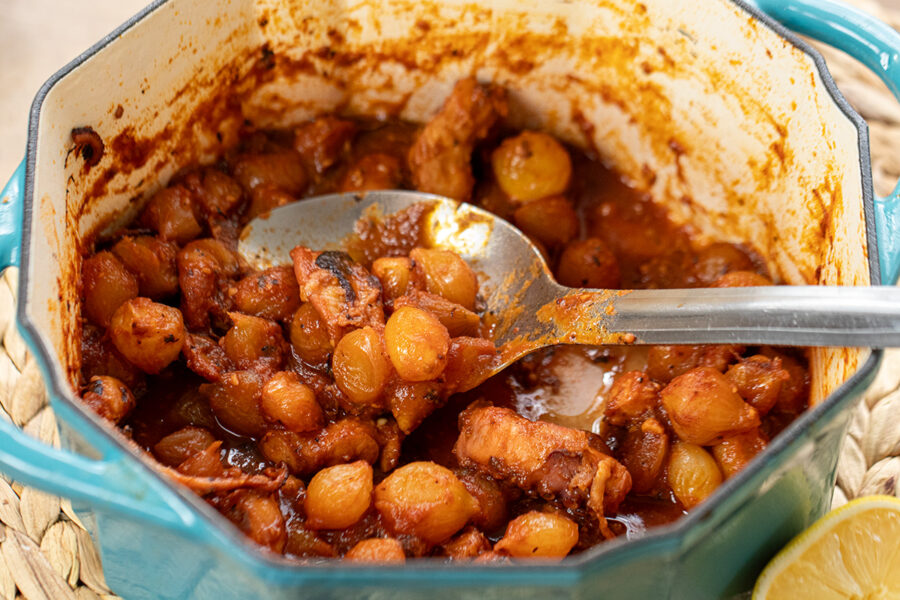 Greek Octopus Stew with Pearl Onions (Stifado) - Dimitras Dishes