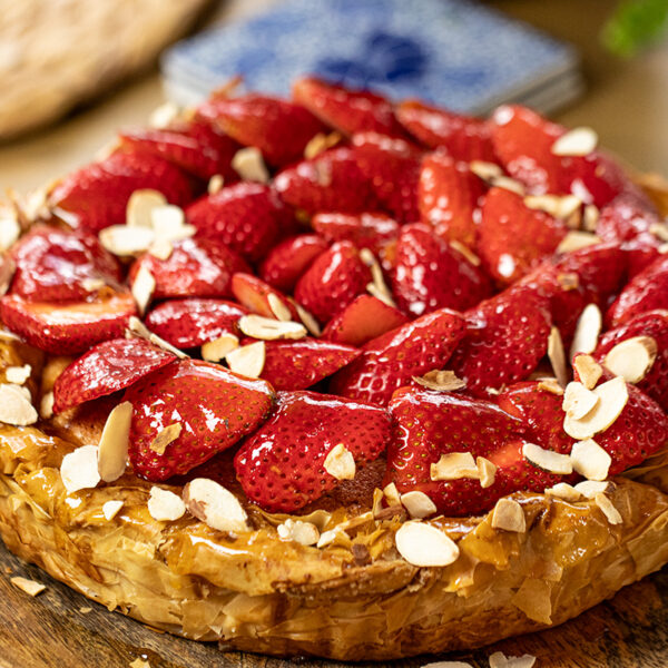 Strawberry & Almond Phyllo Tart - Dimitras Dishes