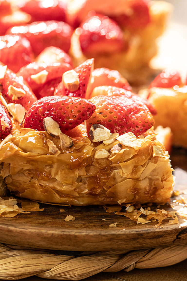 Strawberry & Almond Phyllo Tart - Dimitras Dishes