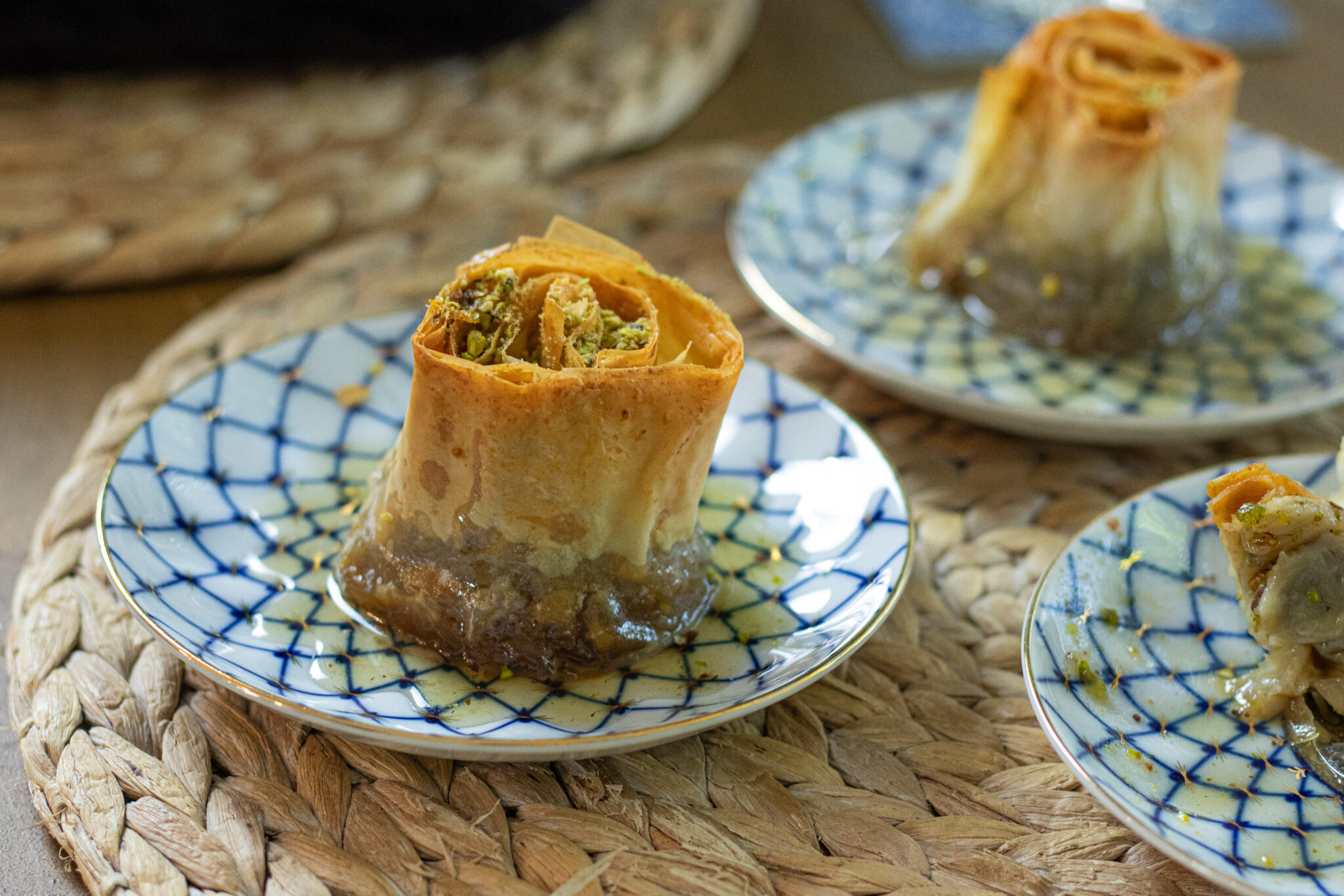 Pistachio Baklava Roses - Dimitras Dishes