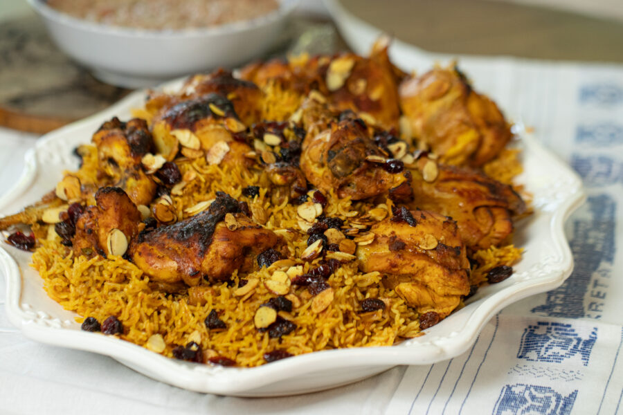 Kabsa Chicken and Spiced Rice with Fresh Tomato Sauce (Saudi Recipe ...