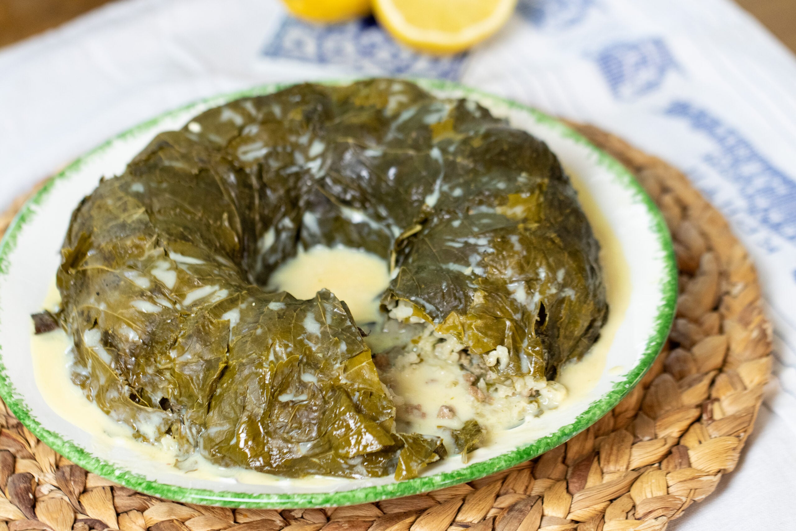 Greek Stuffed Grape Leaves Pie - Dimitras Dishes