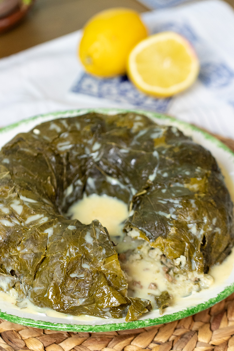 Greek Stuffed Grape Leaves Pie - Dimitras Dishes