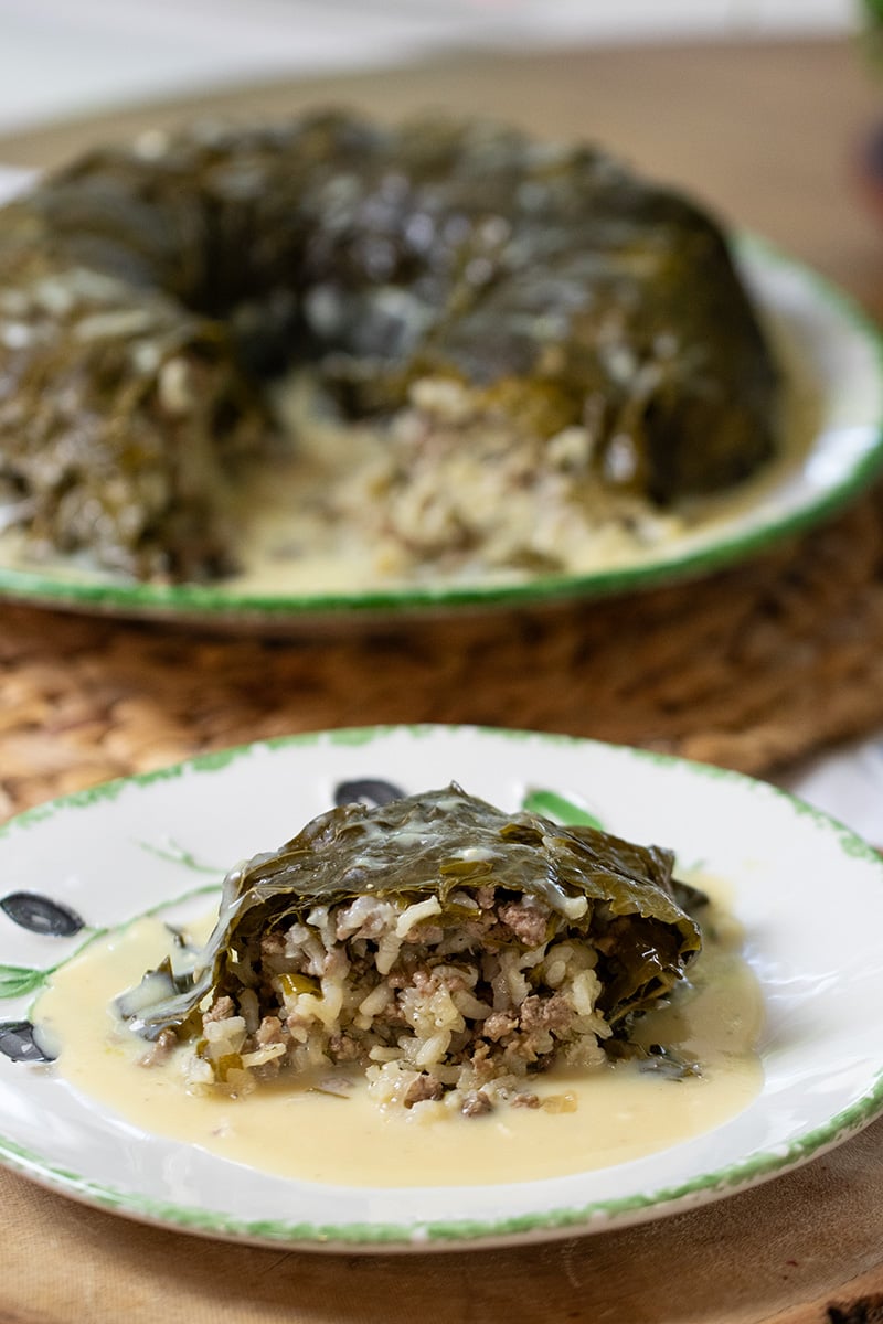 Greek Stuffed Grape Leaves Pie - Dimitras Dishes