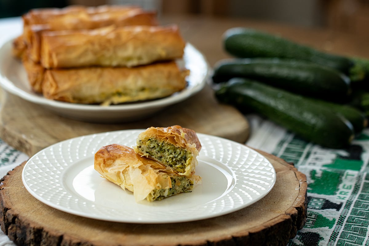 Kolokithopita Rolls (Greek Zucchini & Feta Phyllo Rolls) - Dimitras Dishes